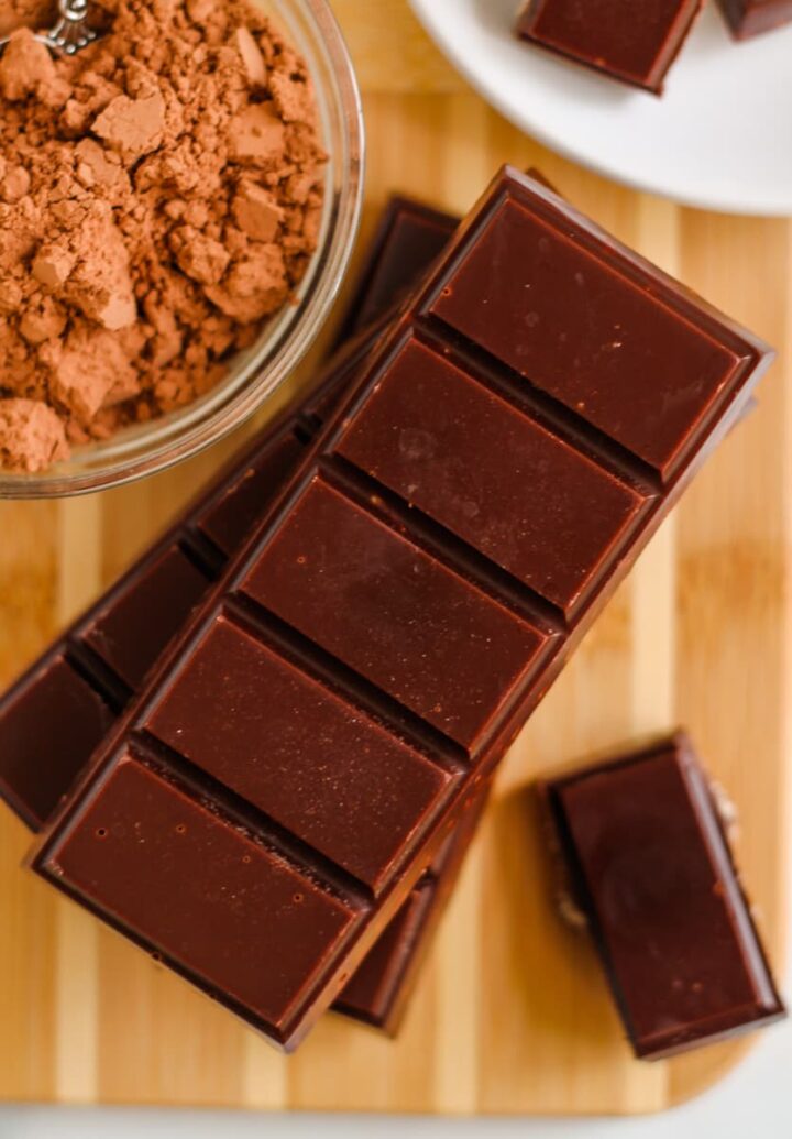 Homemade Dark Chocolate Bars - Only THREE Ingredients